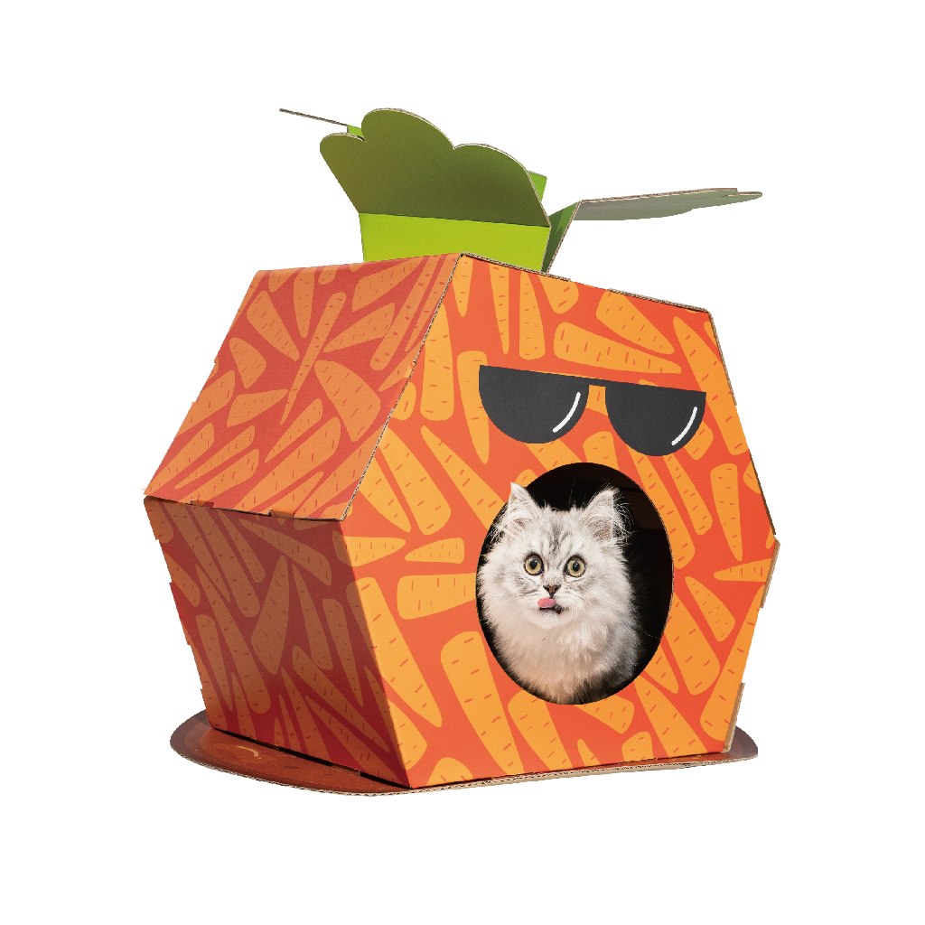 FOFOS Playtime Cardboard Cat House Carrot FOFOSPET FOFOS Playtime Cardboard Cat House Carrot FOFOSPET
